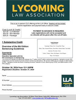 Continuing Legal Education (CLE) - Lycoming Law Association